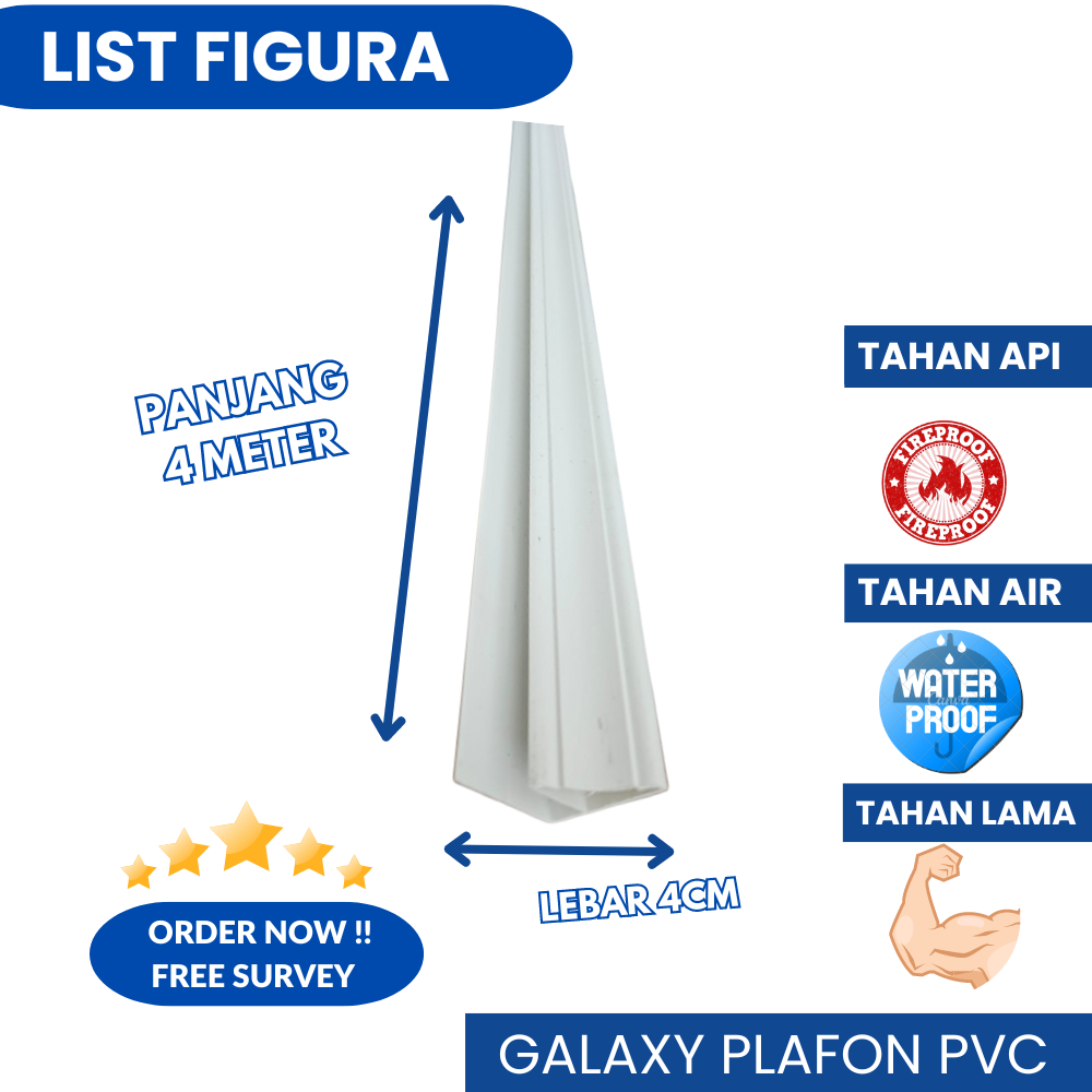Jual Lis Plafon PVC Minimalis Murah Panjang 4 Meter/Lis PVC/List PVC ...