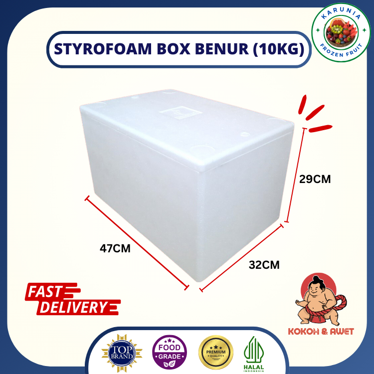 Jual Styrofoam Box Benur UK 47x32x30CM/ Sterofoam Box Ikan 10KG ...
