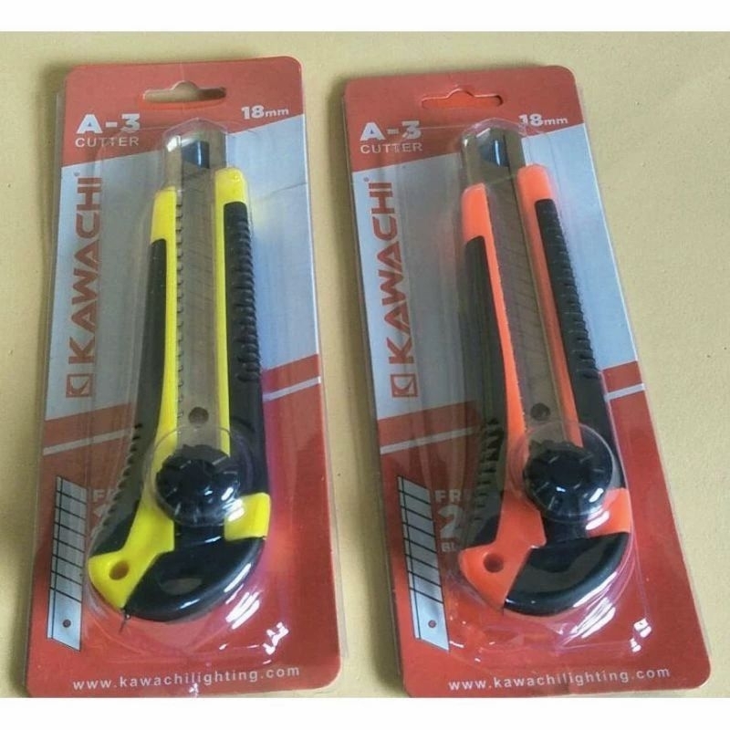 Jual Cutter besar + Refill isi 2pcs / cutter KAWACHI 18mm | Shopee ...