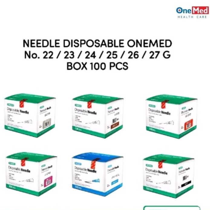 Jual NEEDLE ONEMED 18G 23G 25G 26G 27G 30G | Shopee Indonesia