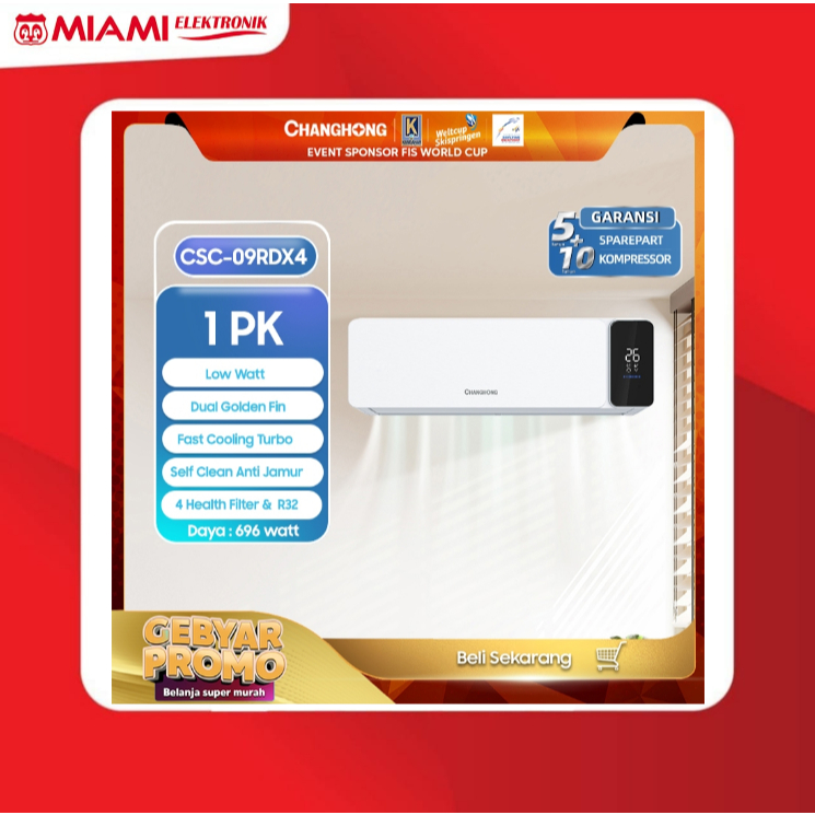 Jual CHANGHONG AC 1 PK STANDARD - CSC 09RDX4 / CSC09RDX4 Low Watt ...