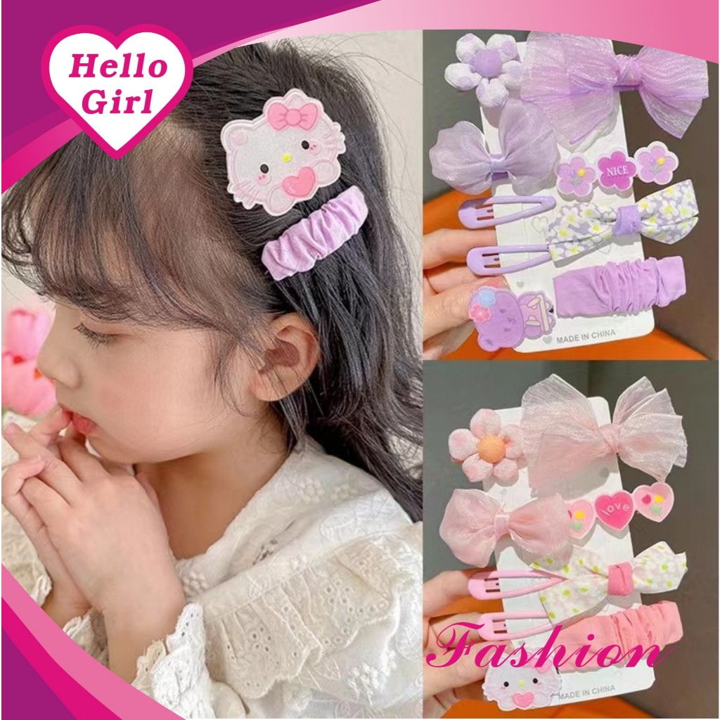 Jual (Hello Girl)F354 Set Jepit Rambut Anak 9 Pcs 1 Set Motif Kartun ...