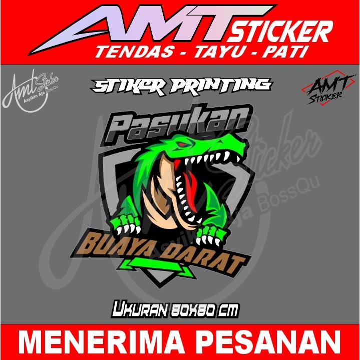 Jual Stiker Pasukan Buaya Darat 80x80 cm - Sticker Printing | Shopee ...