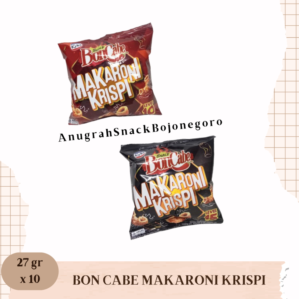 Jual Kobe Snack Bon Cabe Makaroni Krispi Renceng 27gr x 10 (Level 10 ...