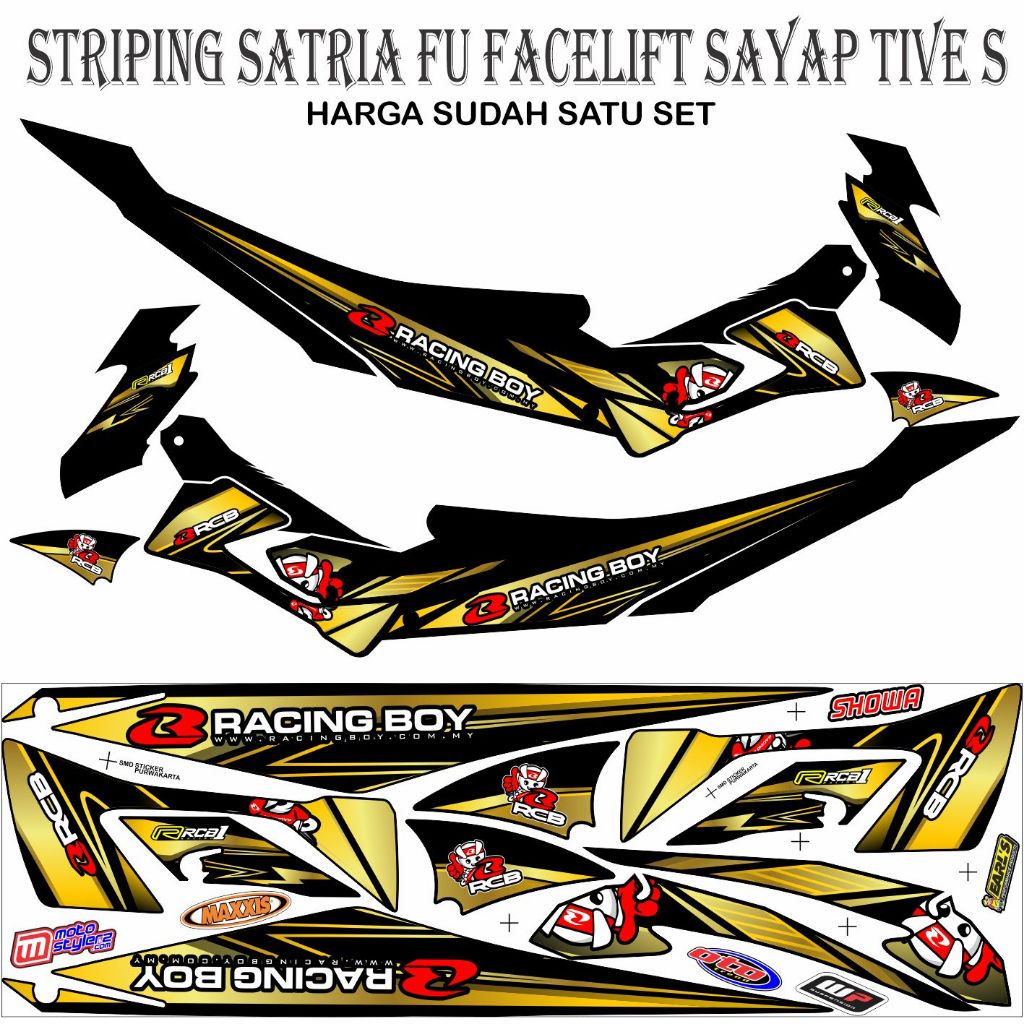 Jual STRIPING VARIASI 4 STICKER SATRIA FU FACELIFT SAYAP TYPE S ...