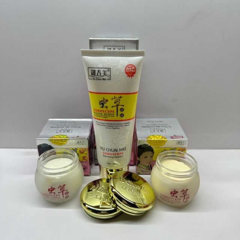 Jual Paket 3in1 Yu Chun Mei Cordyceps BPOM(day night cream cleanser ...