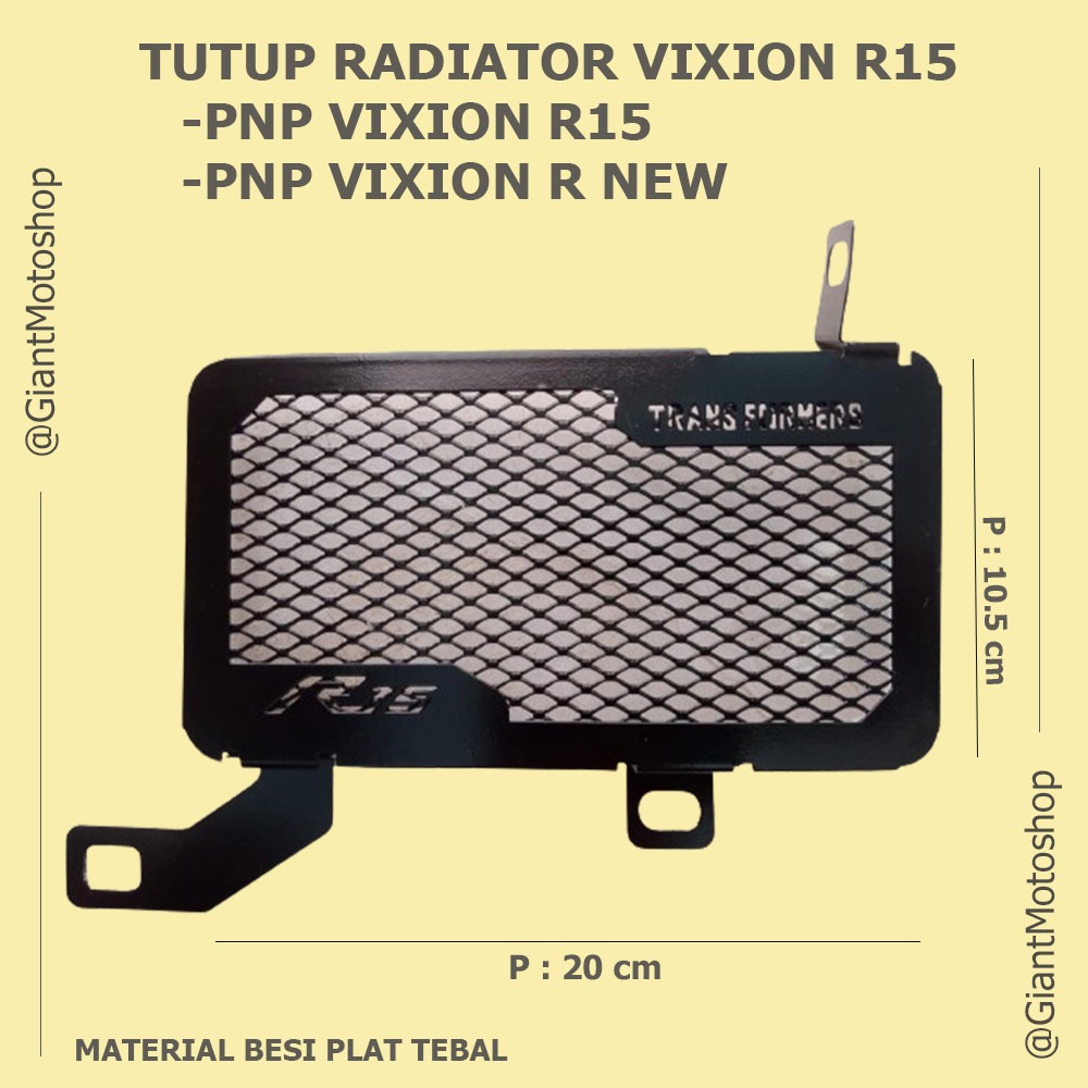 Jual COVER/Tutup/PELINDUNG radiator vixion R15 / R New R 15 | Shopee ...