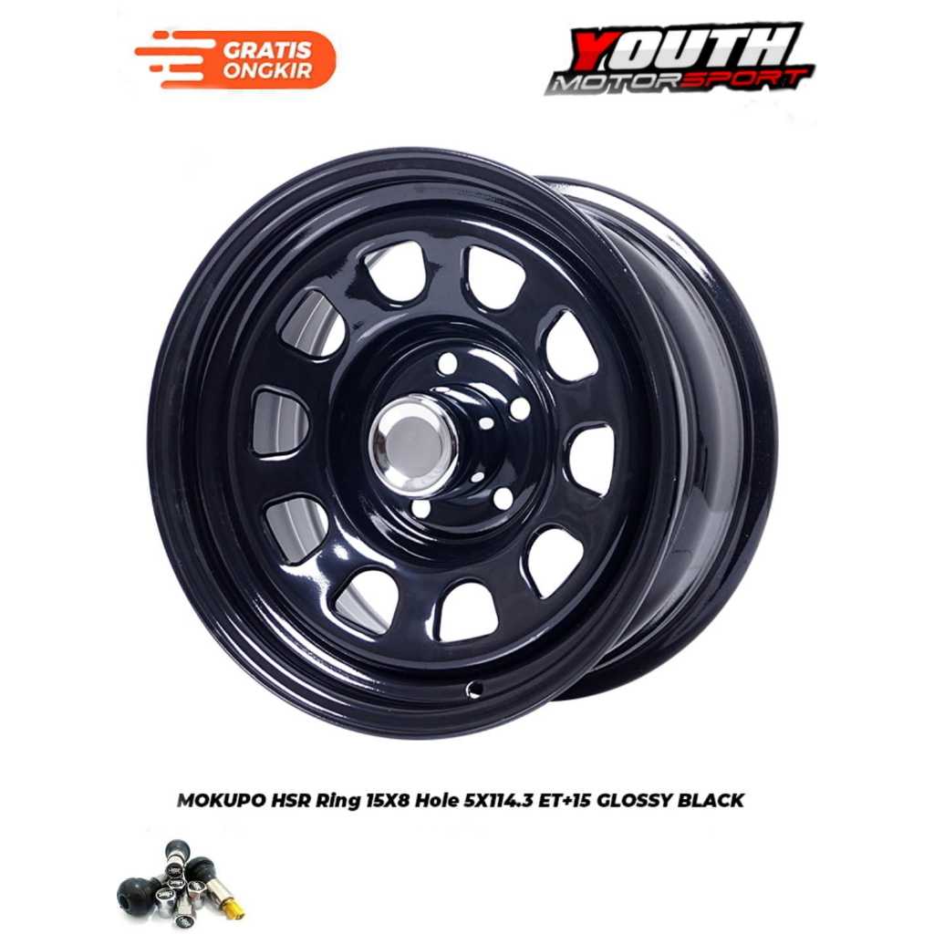 Jual VELG KALENG OFFROAD R15 MOKUPO HSR R15X8 H5X114,3 ET15 BLACK UNTUK ...