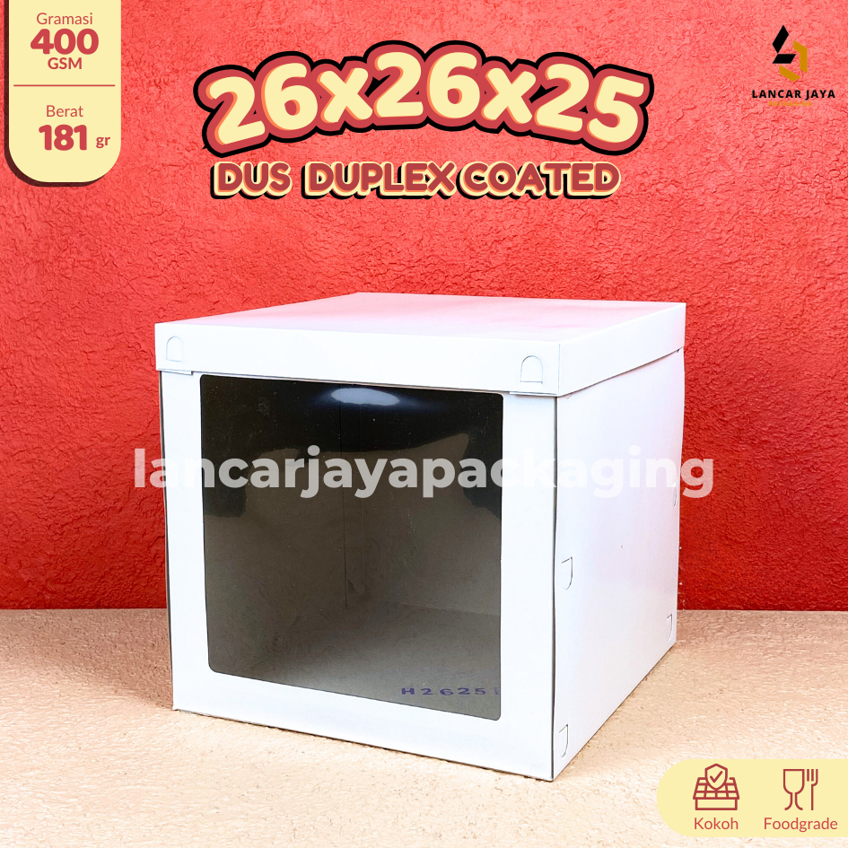 Jual Dos Kue Tart Tinggi Kemasan Cake Roti Kotak Kado Hampers Putih ...