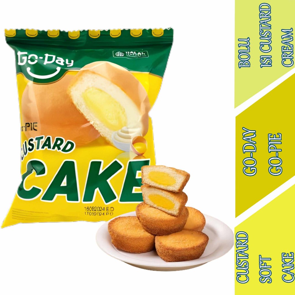 Jual Cake Bolu Rasa Custard Cream - Go-Day - Custard Soft Cake - 25gr ...