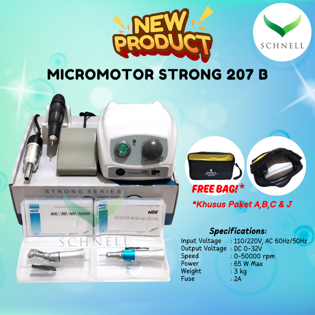 Jual Mikromotor STRONG 207 Highspeed Lowspeed / Micromotor / Mikro ...