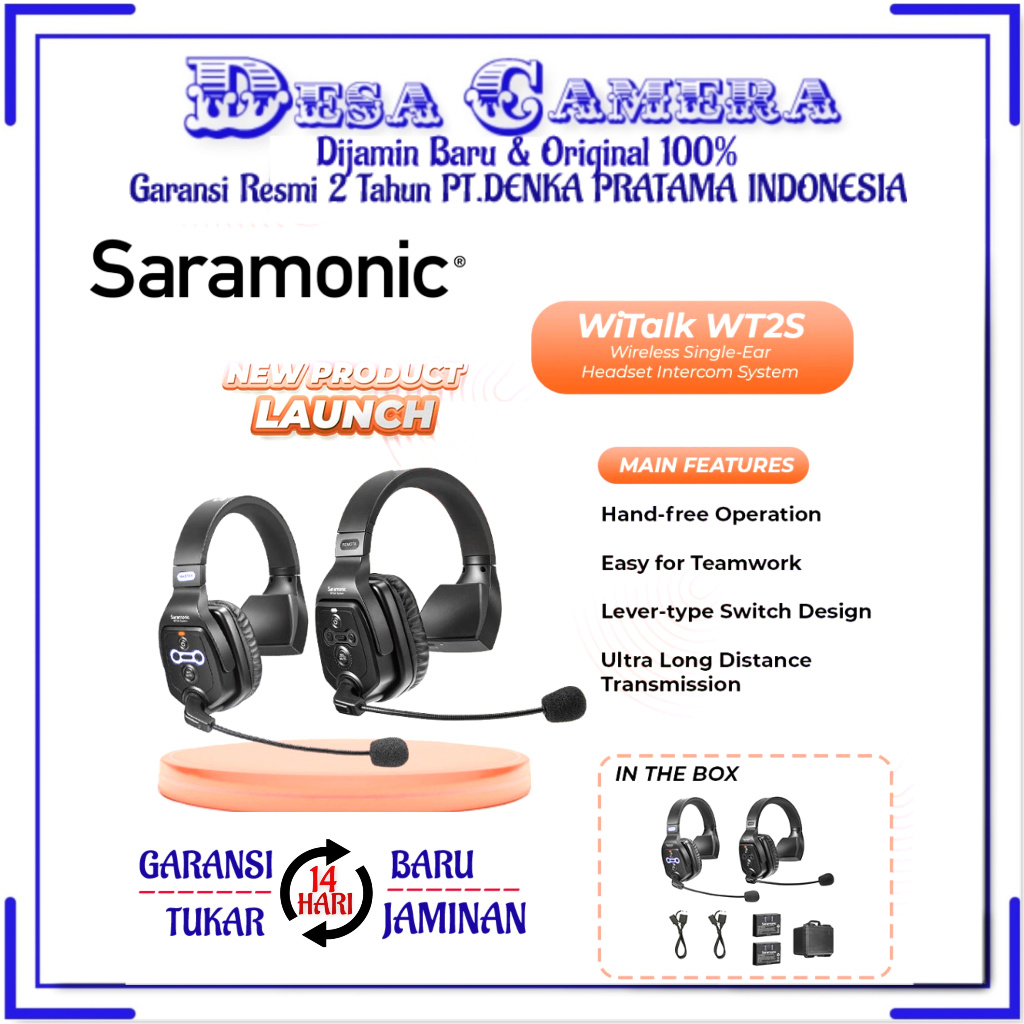 Jual Saramonic WiTalk WT2S Wireless Single-Ear Headset Intercom System ...