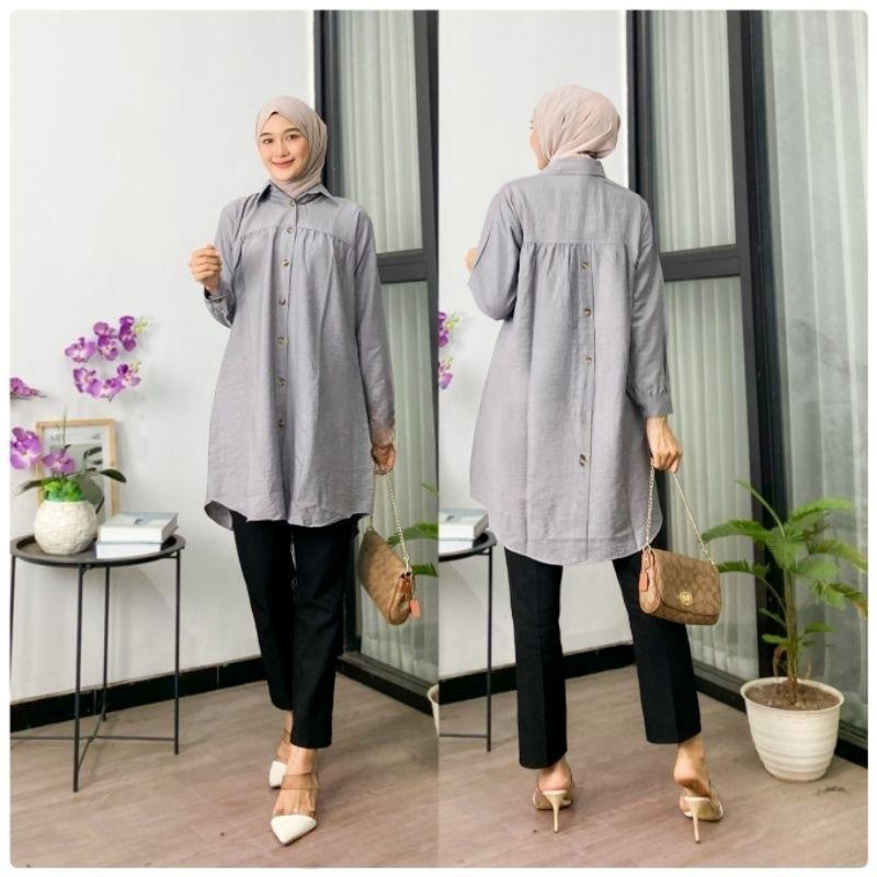 Jual Zeva Tunik Polo Linen - Atasan Wanita Tunik Polo Linen Variasi ...
