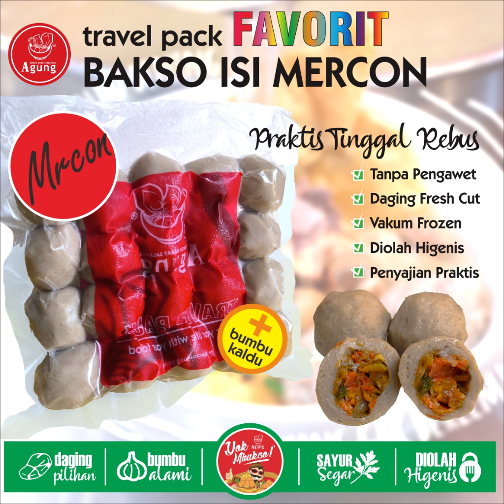 Jual Travel Pack Frozen Bakso Sapi Isi Mercon Favorit | Shopee Indonesia