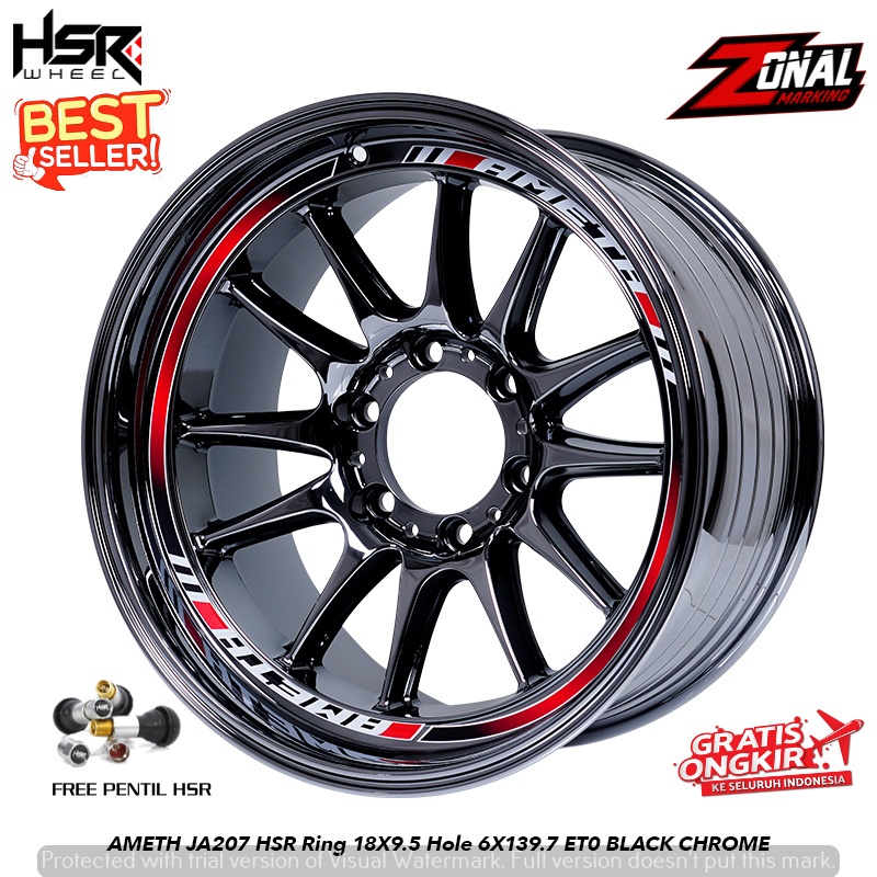 Jual JUAL VELG MOBIL AMETH JA207 HSR R18X95 H6X139,7 ET0 BLACK CHROME ...