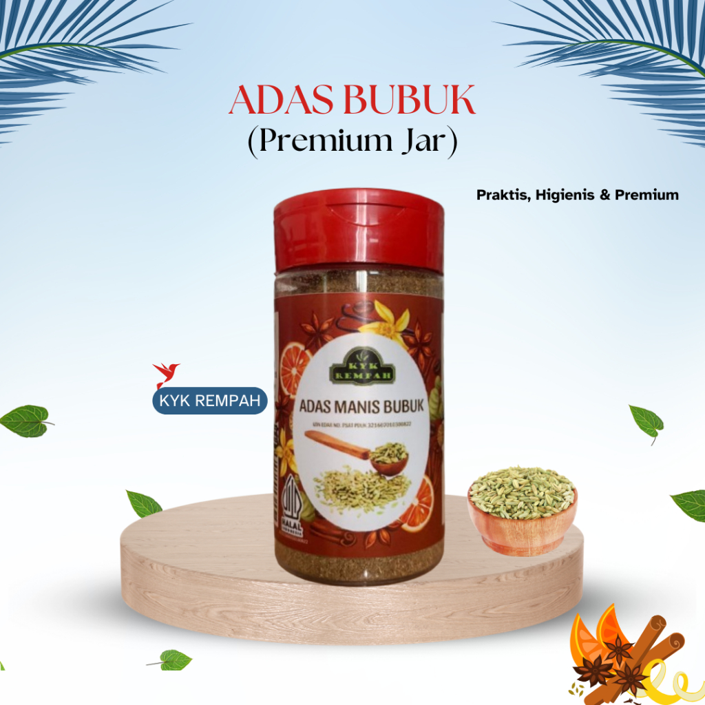 Jual Adas Manis Bubuk Premium JAR | Fennel Powder | Bumbu Dapur Praktis ...