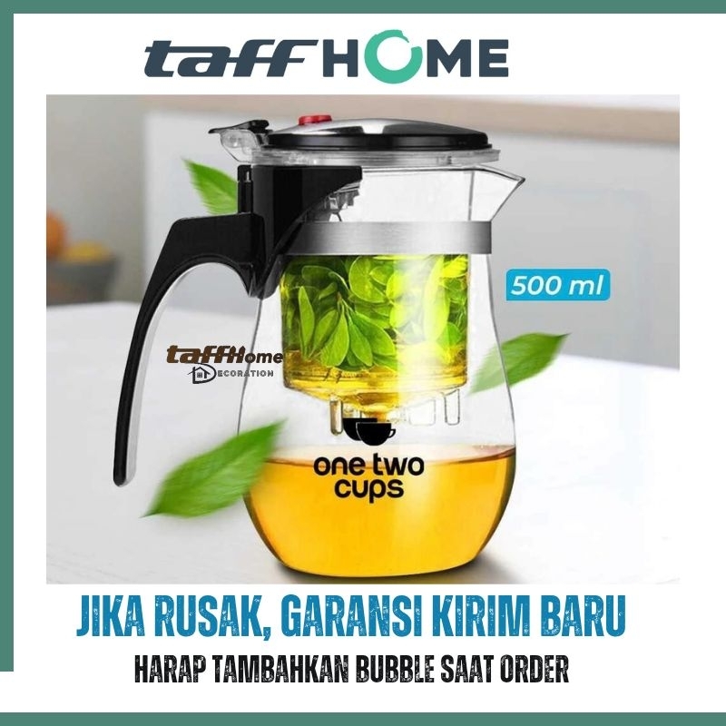 Jual One Two Cups Teko Kaca Teh Kopi Pitcher dengan Saringan 500ml - TP-757 - Transparent ...