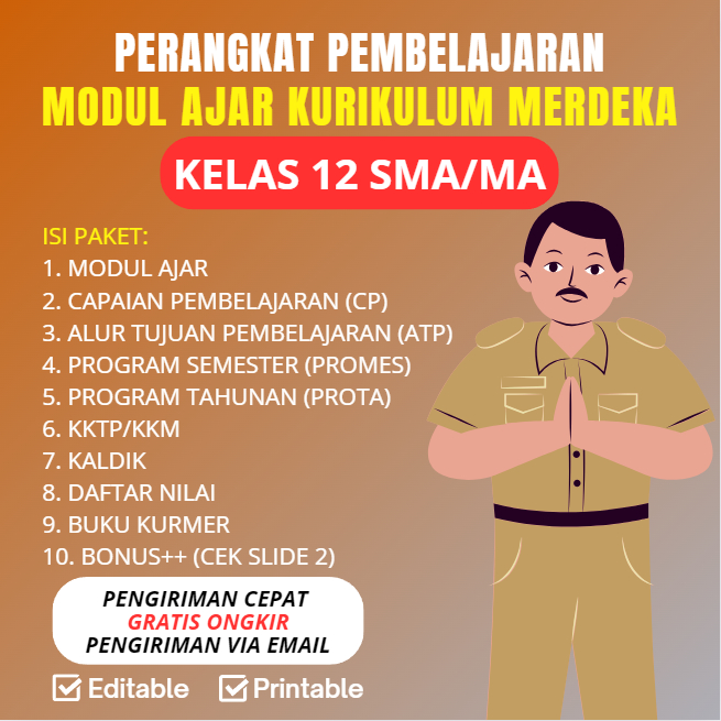 Jual PERANGKAT PEMBELAJARAN MODUL AJAR KELAS 12 SMA/MA KURIKULUM MERDEKA FASE F REVISI TERBARU ...