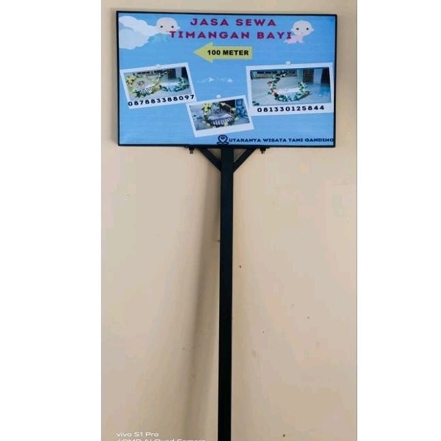 Jual papan nama 60cm x 40 cm plus tiang 2m | Shopee Indonesia