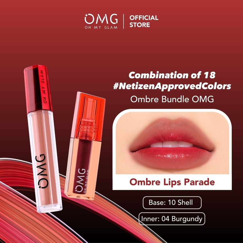 Jual MFI - PAKET OMBRE OMG GLASSY LIP TINT + OMG MATTELAST LIP CREAM ...