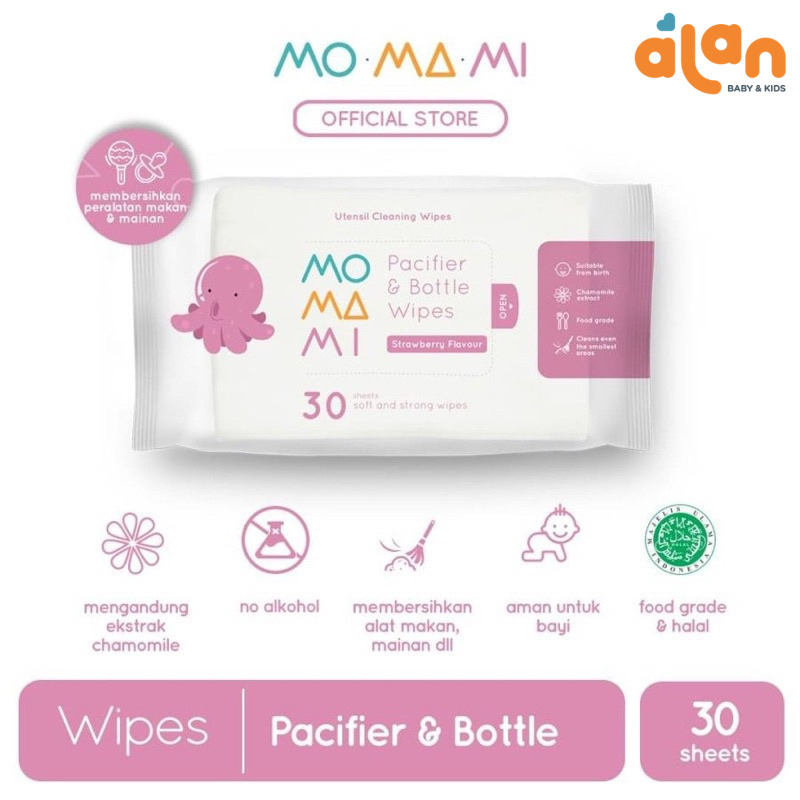 Jual Alan Baby Kids - MOMAMI Pacifier & Bottle Wipes 30s (121676 ...