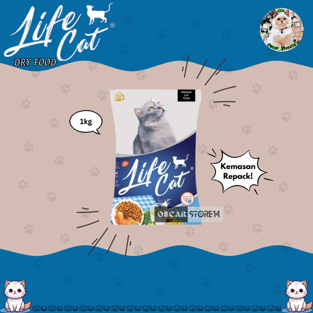 Jual Life Cat Dry Food 1kg Repack | Life Cat Premium Cat Food 1kg ...