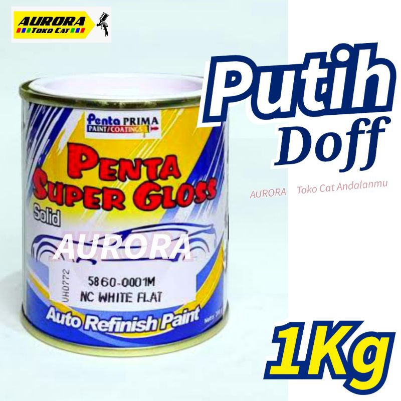 Jual Cat Putih Dop Doff 1Kilo Penta Super Gloss White Flat 1Liter ...