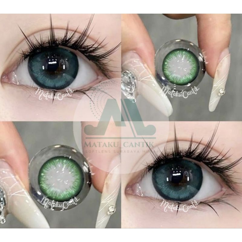 Jual Softlens Green Kece Diameter 14.5 Big Eyes Efect | Softlens Hijau ...