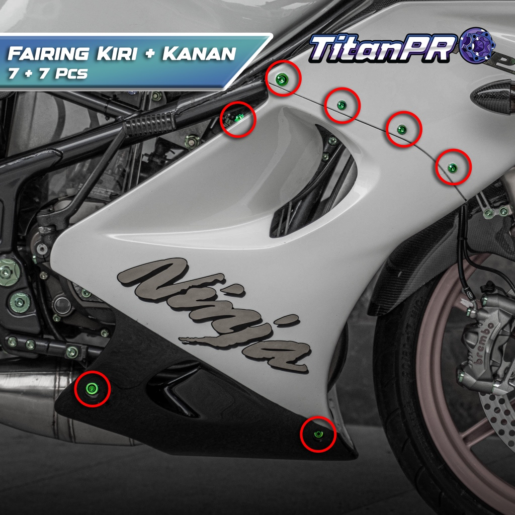 Jual PAKET BAUT TITANIUM GR5 FAIRING KIRI KANAN NINJA RR ZX OLD ...