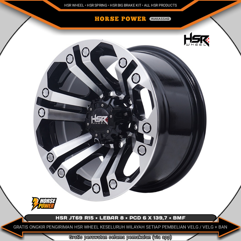 Jual Velg R15 • Mobil 6 Baut Roda • Single Pcd 6 x 139,7 • Hsr Jt69 ...