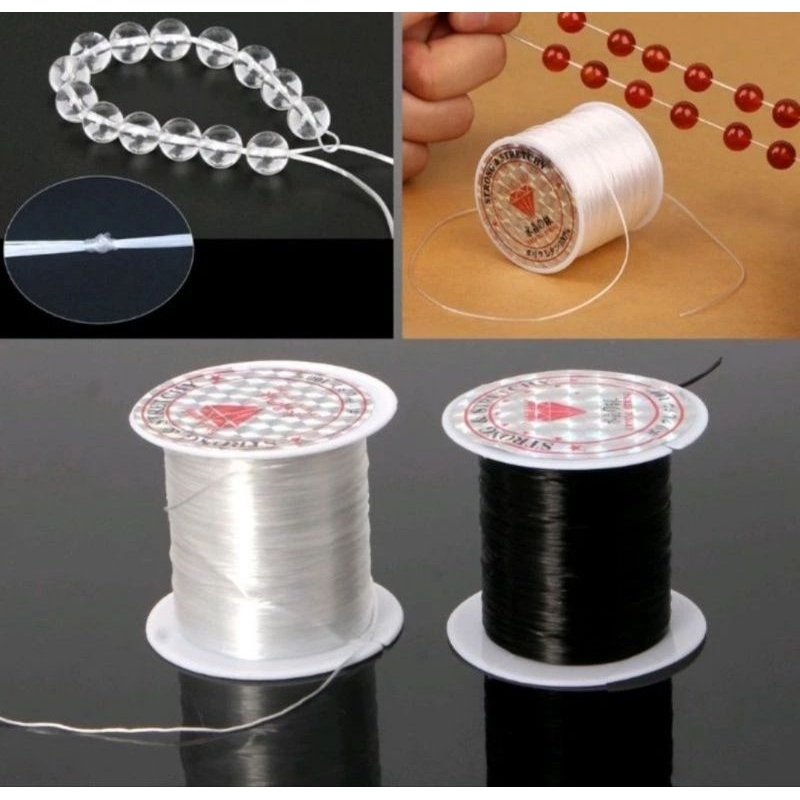 Jual Senar Elastis Gepeng 1 Roll - Senar Karet Diamond Gelang | Shopee ...