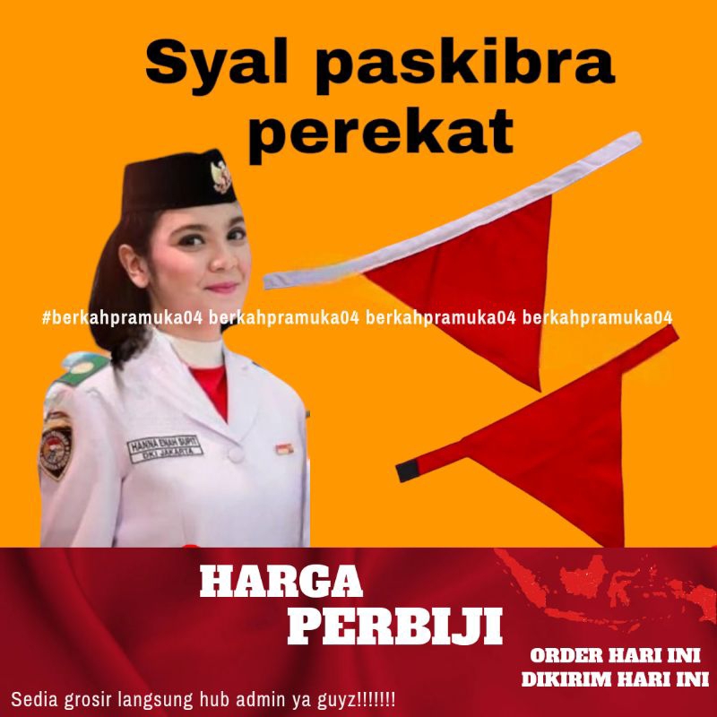 Jual Slayer syal scraft merah putih segitiga perekat | Shopee Indonesia