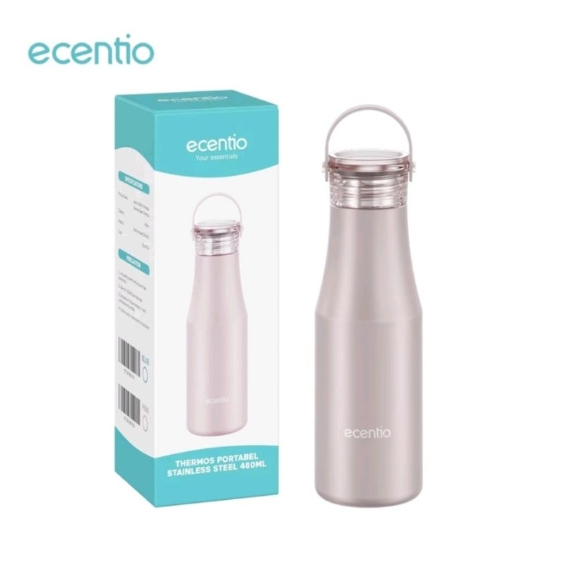 Jual Ecentio Tumbler Portable Stainless Steel pink dan Blue Tahan karat ...