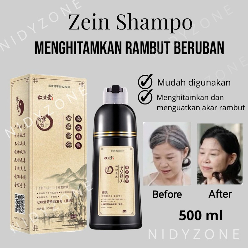 Jual ZEIN BLACK HAIR SHAMPOO SAMPO HERBAL PENGHITAM RAMBUT PERMANEN ...