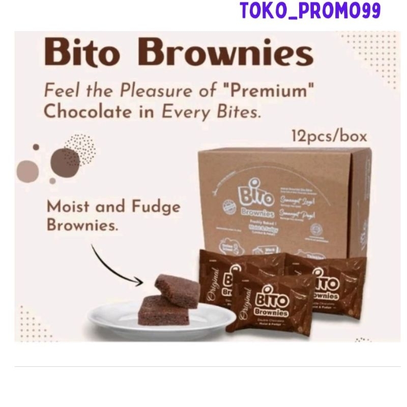 Jual bito brownies 1 box isi 12 pcs (brownies bito berat 35 gram per ...