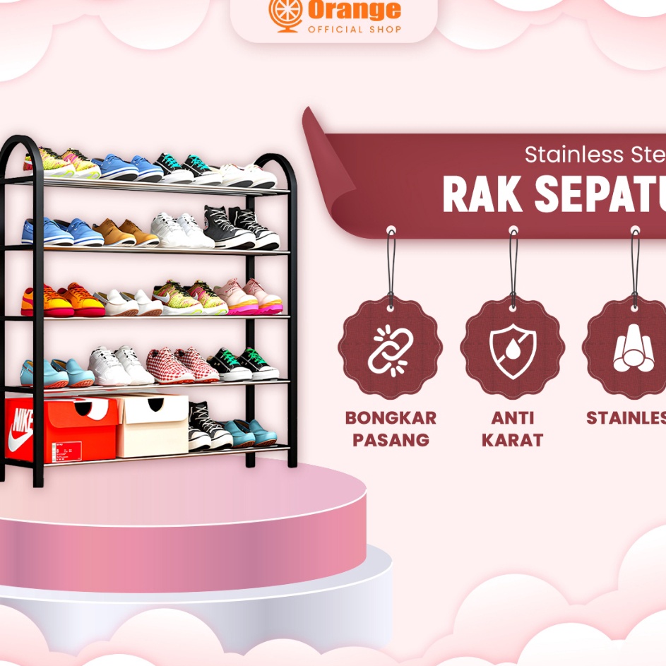 Jual Cel Orange Official Shop Rak Sepatu Stainless mudah Bongkar Pasang ...