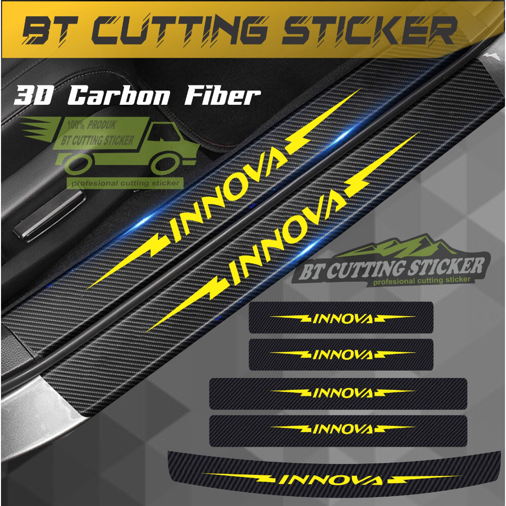 Jual 5 pcs stiker carbon 3D sticker mobil innova sticker carbon innova ...