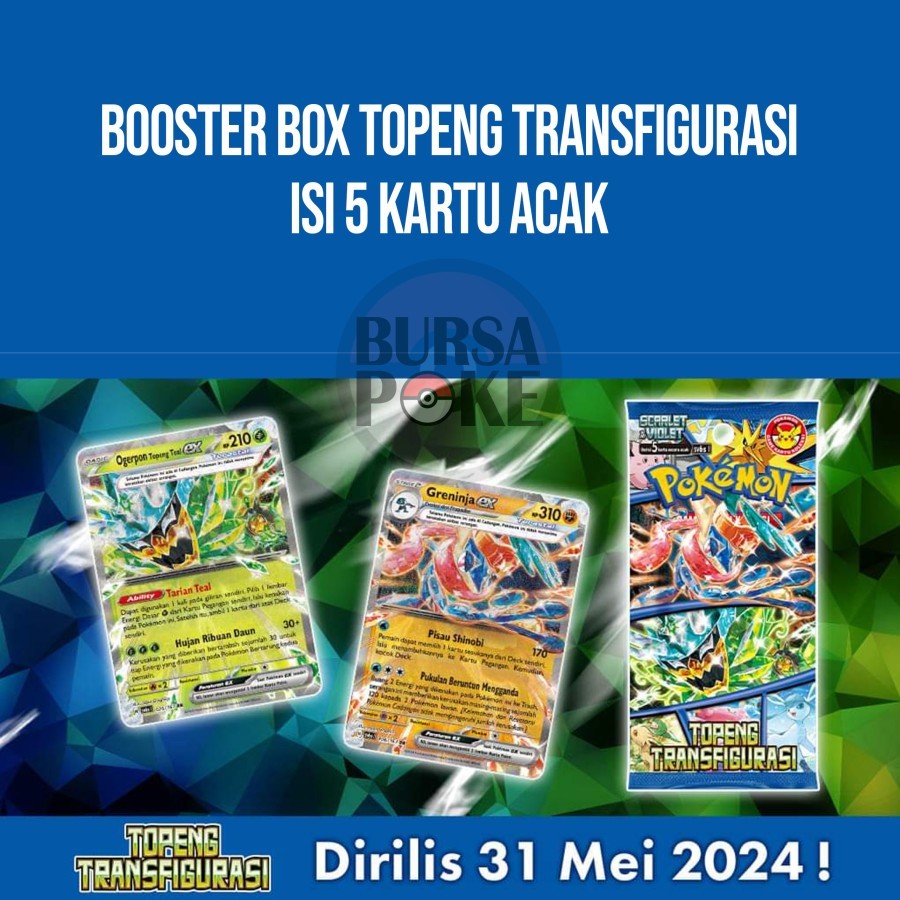 Jual booster pack topeng transfigurasi tcg pokemon indonesia original kartu | Shopee Indonesia