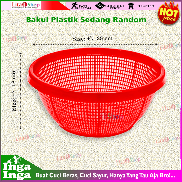 Jual Bakul sedang Plastik| Bakul Nasi | Bakul Bolong Bulat | Bakul ...