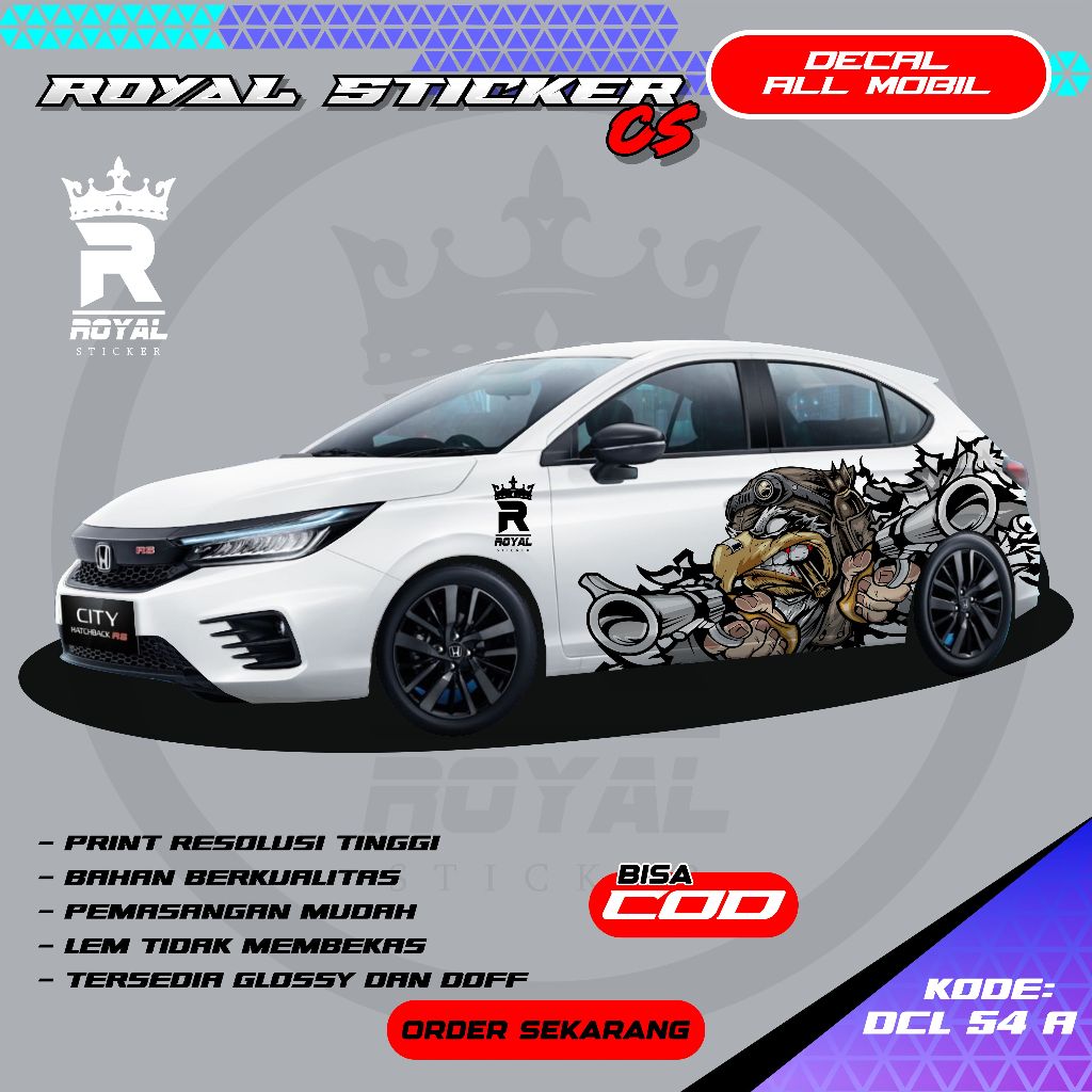 Jual DECAL MOBIL BRIO JAZZ AGYA AYLA CALYA DESAIN ELANG TEMBAK TERBARU ...
