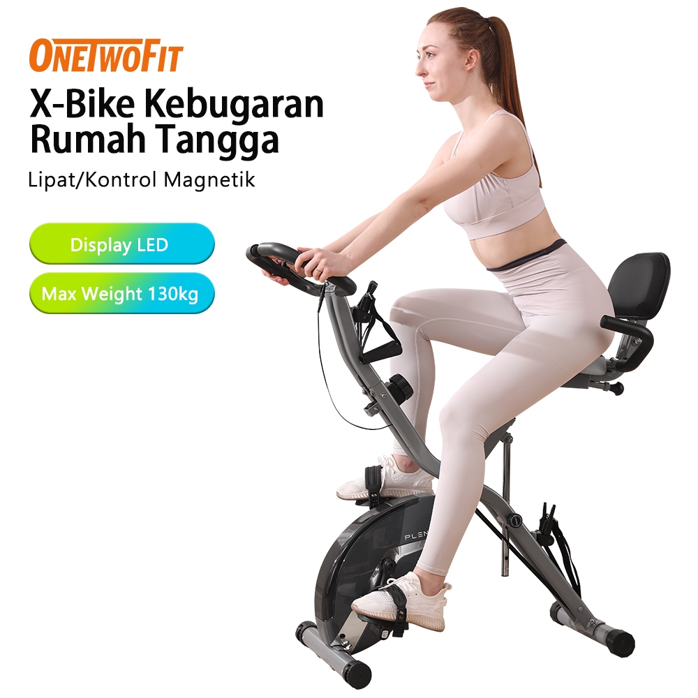 Jual OneTwoFit X-Bike Foldable Exercise Bike With LED Monitor Adjustable Seat Magnetic X-Bike ...