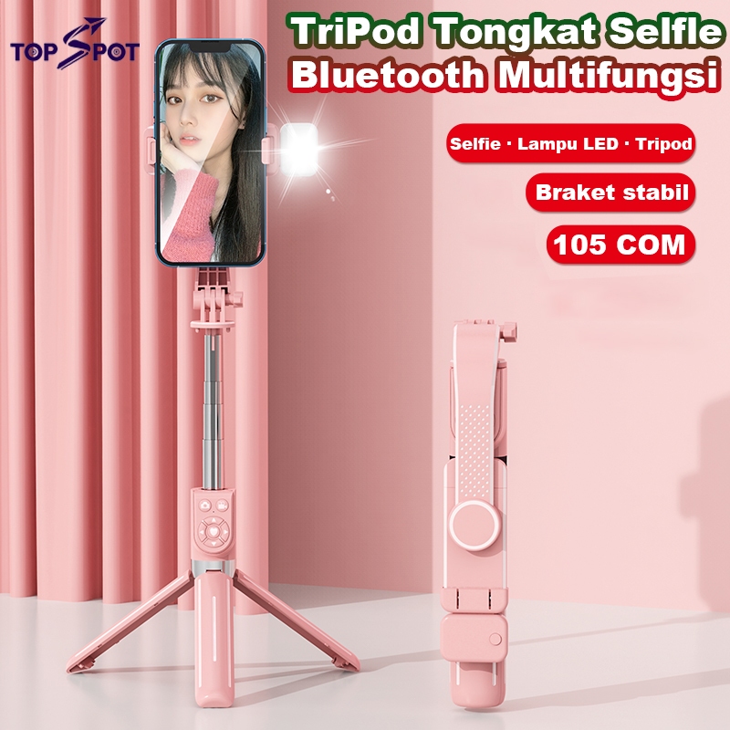 Jual Topspot Tongsis Selfie Stick Tripod Lampu LED Bluetooth 4 In 1 ...