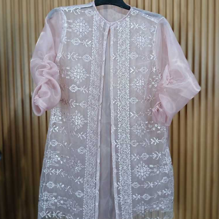 Jual Outer Organza Bordir / Cardigan Organza Premium Mix Brukat Sapto ...