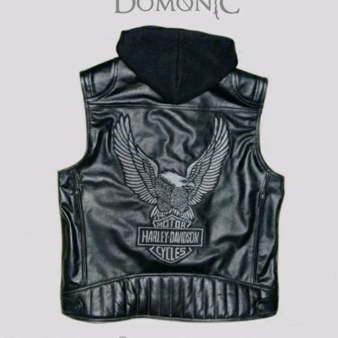 Jual rompi kulit asli motor jaket biker leather Vest geunine harley ...
