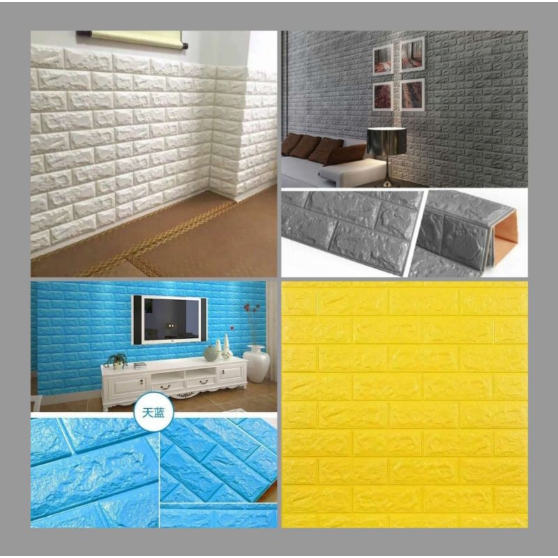 Jual Wallpaper Dinding Motif Bata/ Wallpaper Foam Bata/ Wallpaper ...