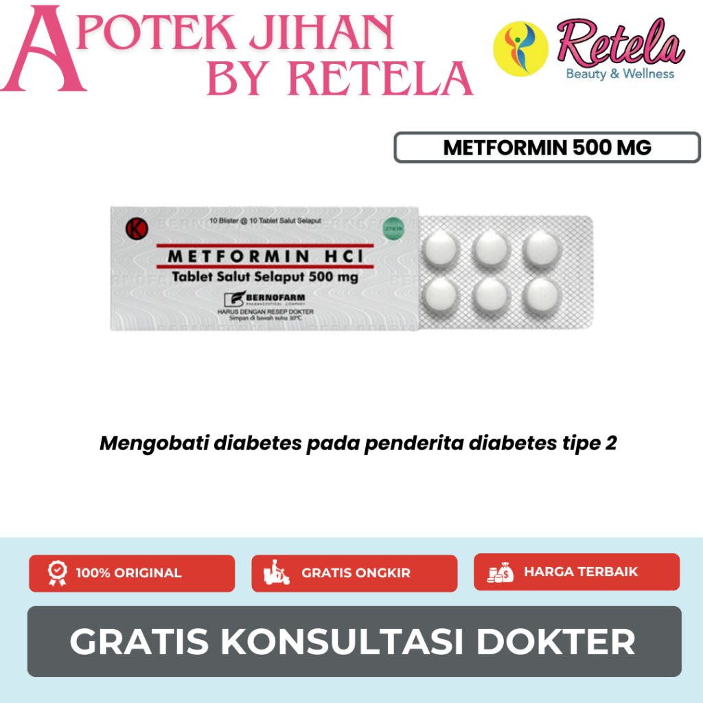 Jual Metformin 500 Mg 1 Strip @10 Tab Gen-Bernofarm | Shopee Indonesia