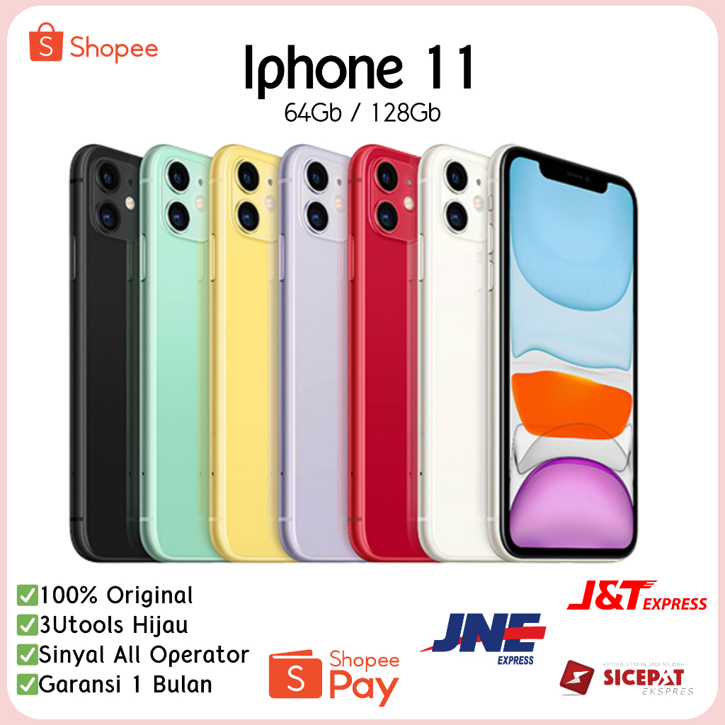 Jual iPhone 11 64GB/128GB Second Like New 100% Original Fullset Mulus Good Condition | Shopee ...