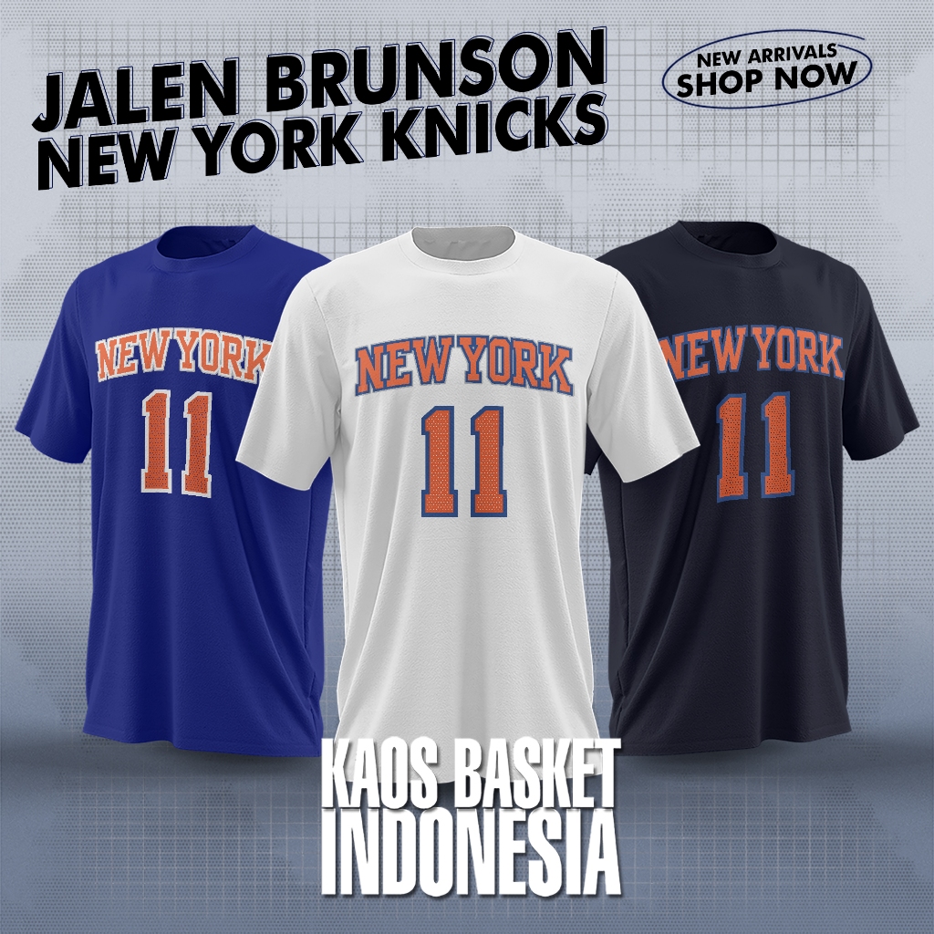 Jual Baju Basket Pria Wanita NBA T-shirt Basket New York Knicks Jalen ...