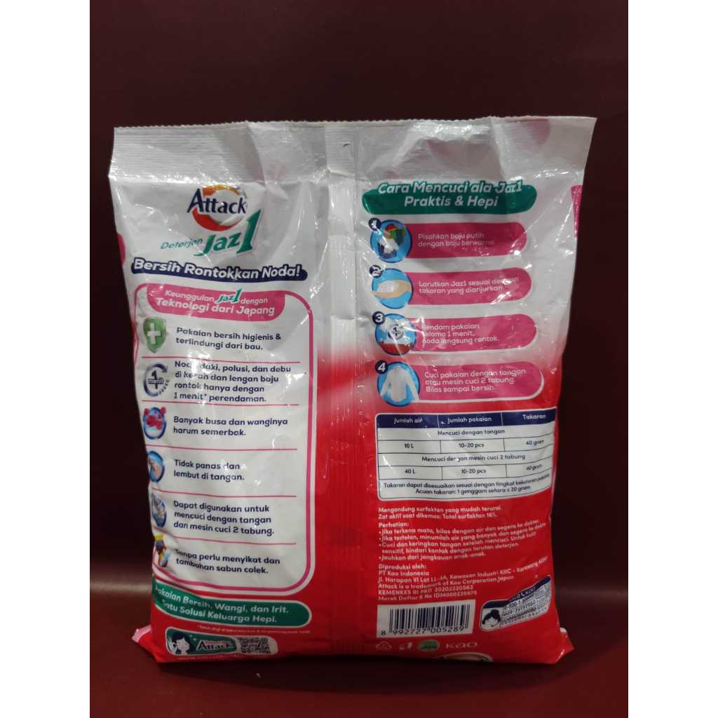 Jual Attack Deterjen Jaz1 Semerbak Cinta 800G | Shopee Indonesia