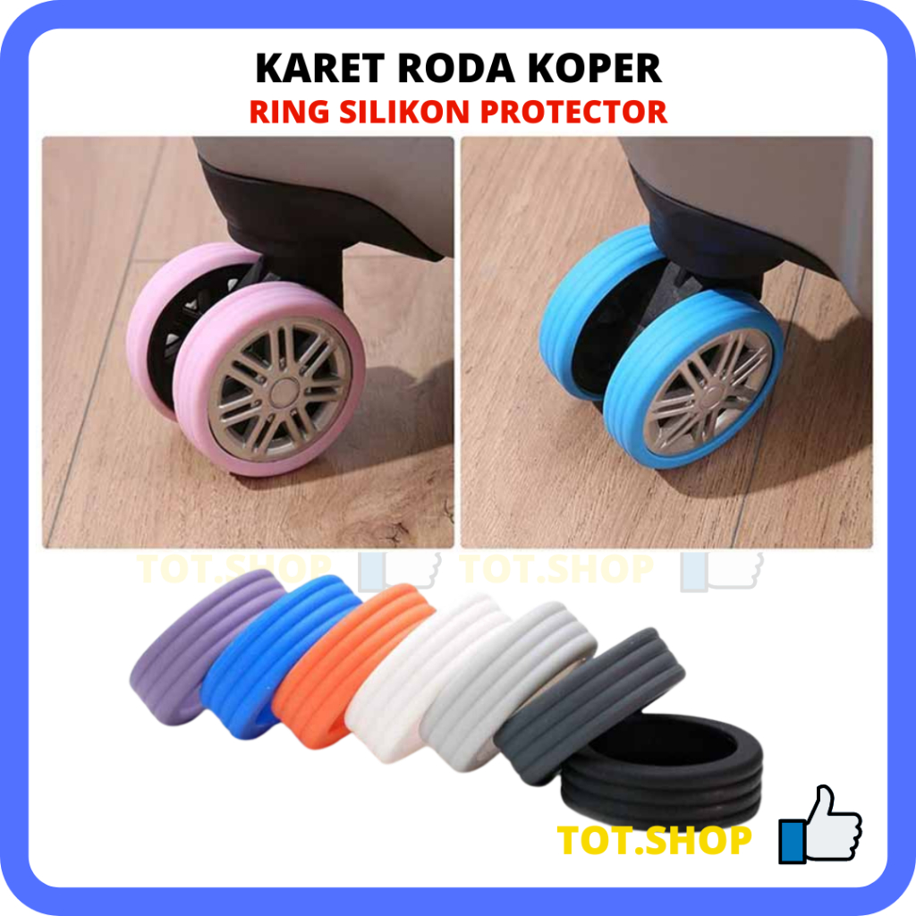 Jual Universal Karet Pelindung Roda Koper 360 Luggage Trolley Wheel ...